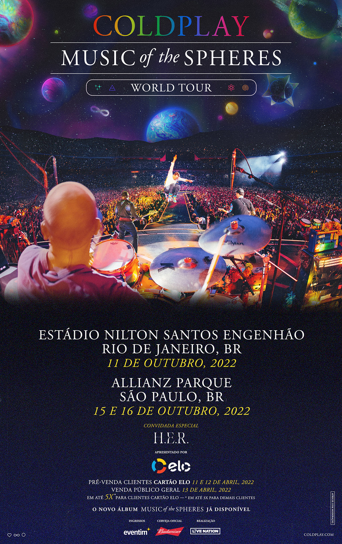 Elo oferece pré-venda exclusiva dos shows do Coldplay em SP e RJ ...