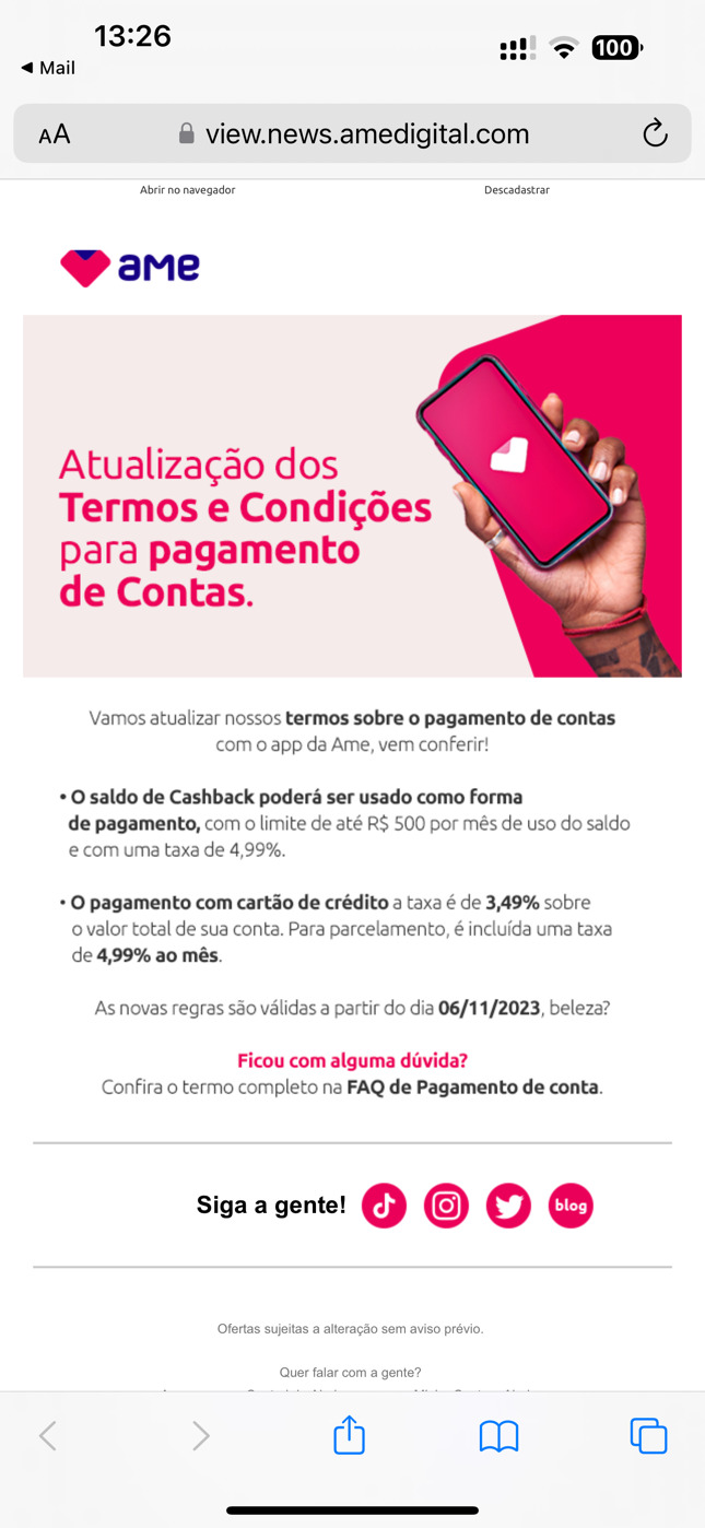 Ame digital vai cobrar taxas para uso do saldo - Cartões, Milhas e Viagens