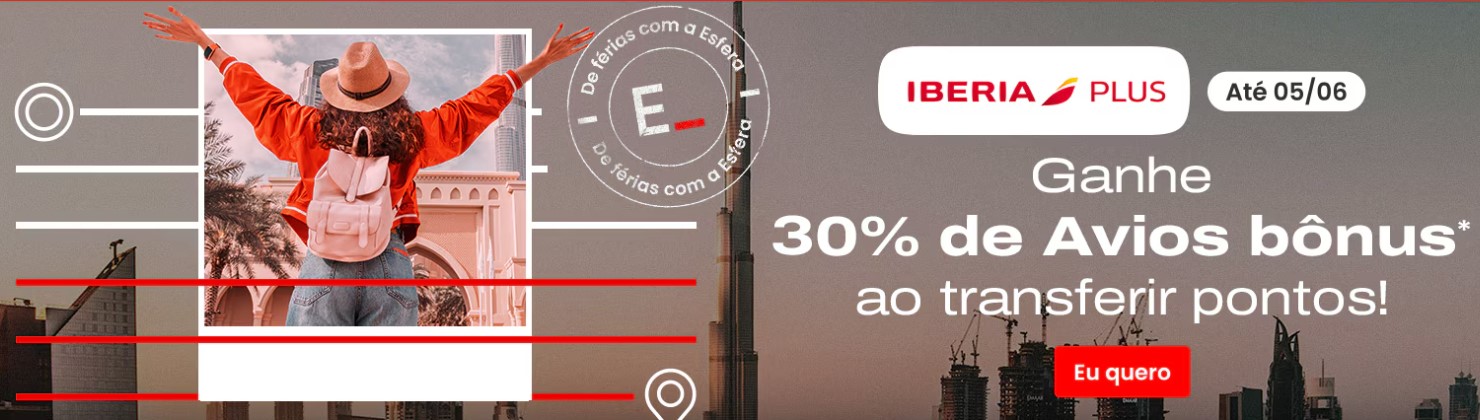 Esfera e Iberia Plus: 30% de bônus - Cartões, Milhas e Viagens