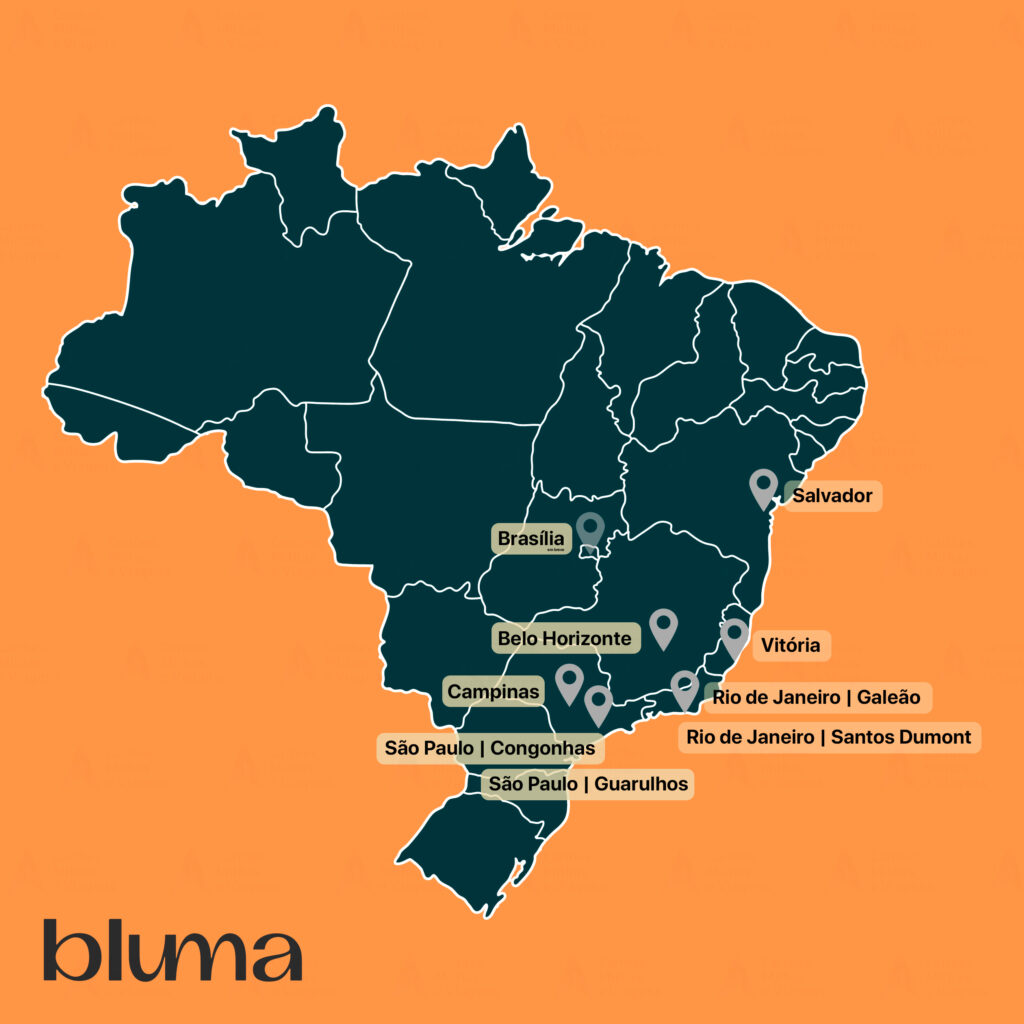 Unidades Bluma nos aeroportos do Brasil | Cartões, Milhas e Viagens